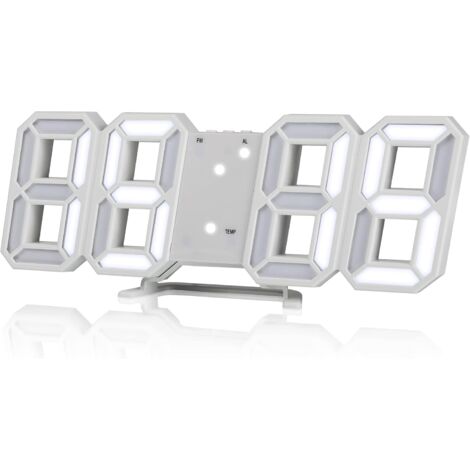 LED Digital Wall Clock USB Port - Dimmable Light Clock with Calendar ...