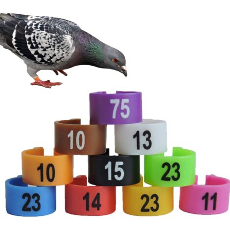 (Diameter 1.6cm)60pcs Plastic Pigeon Identification Ring Animal Chicken ...