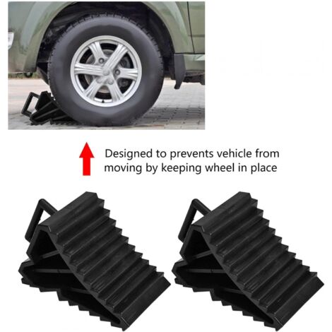 2pcs Car Wheel Chock, Rubber Tire Slip Stopper, Truck Wheel Chock ...