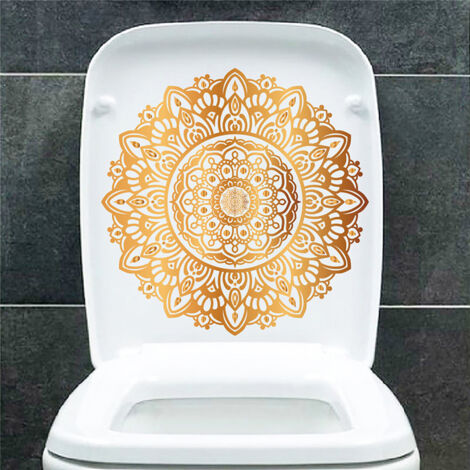 Gold Bathroom Sticker Waterproof Toilet Seat Toilet Sticker