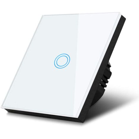 Single touch switch white glass with round button dimensions 86x86mm ...