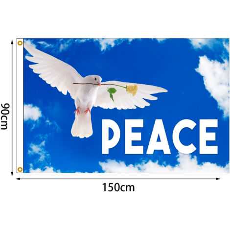 Peace Flag Garden Flag Peace Dove Large Flags 90x150cm Peace Dove Flag ...