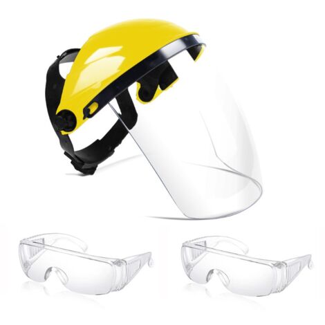 Adjustable Polycarbonate Protective Visor, Two Free Anti-Fog Goggles ...