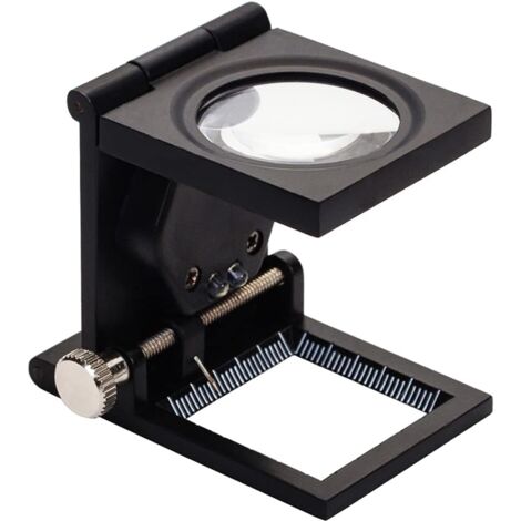 10X LED Table Magnifier Thread Counting Zinc Alloy and Glass Foldable ...