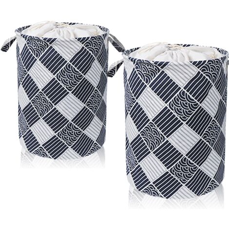 2X Thick Cotton Linen Laundry Basket, Multifunctional Foldable Storage ...