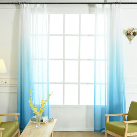Nordic gradient gauze curtain, finished window screen fabric, technical ...