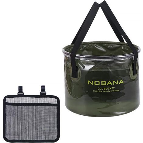 Collapsible Bucket 20L Portable Folding Bucket with Side Mesh Pocket ...
