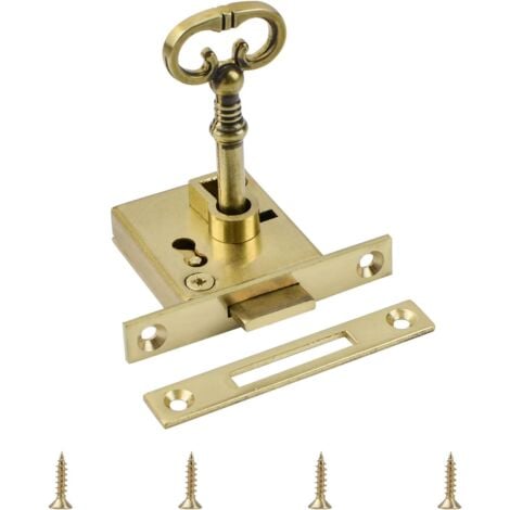 Vintage Lock, 1 Pack Gold Cabinet Lock with Antique Brass Decorative ...