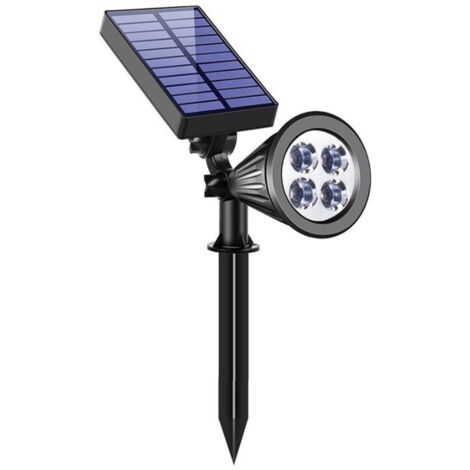 CSPARKV Waterproof outdoor solar spotlight - 4 white LEDs - 60° swivel head