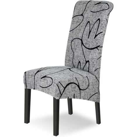 CSPARKV Stretch Chair Covers 6 Pieces Large Dining Chair Slipcovers ...