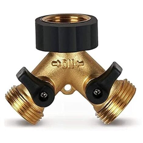 CSPARKV 2 Way Y Splitter Distributor for 3/4" Feeder Hose, Double Tap ...