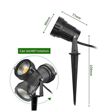 CSPARKV set of 2 garden spotlights 3W LED bulbs incl, adjustable ...