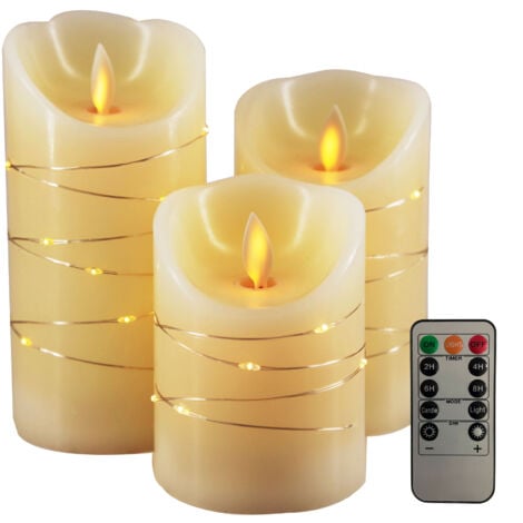 CSPARKV LED Candle Light, 3 Dynamic Flame Candles, Battery Operated ...