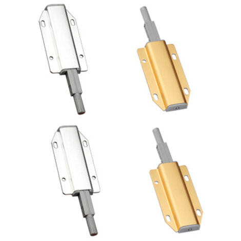 (Gold + Silver) Push to Open 4 Pieces Push Open Door Catch Cupboard ...