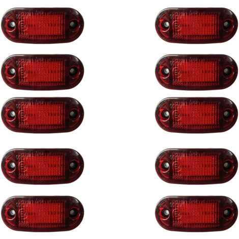 CSPARKV 10Pcs Red 12-30V LED Trailer Marker Lights Side Marker ...