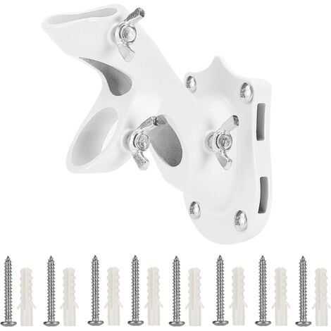 Flag Pole Bracket（White）, Outdoor Flag Holder, Heavy Duty Metal Flag ...