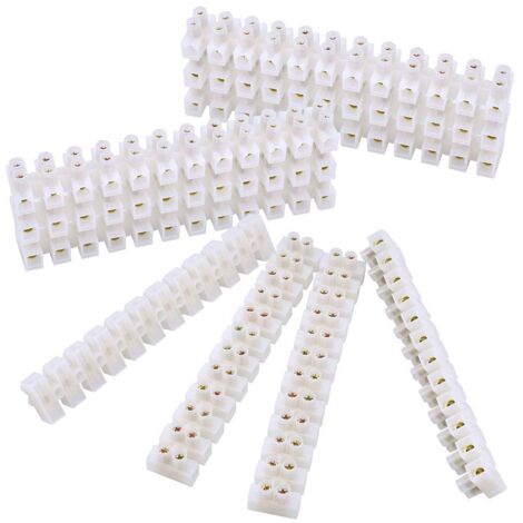 10PCS 10A Terminal Strip 12 Terminal Block with Screws Double Row ...