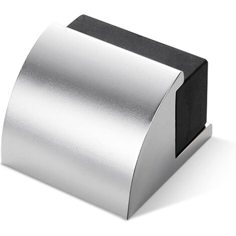 CSPARKV 1 Black Rubber Floor Mounted Door Stops - Modern Silver Chrome ...