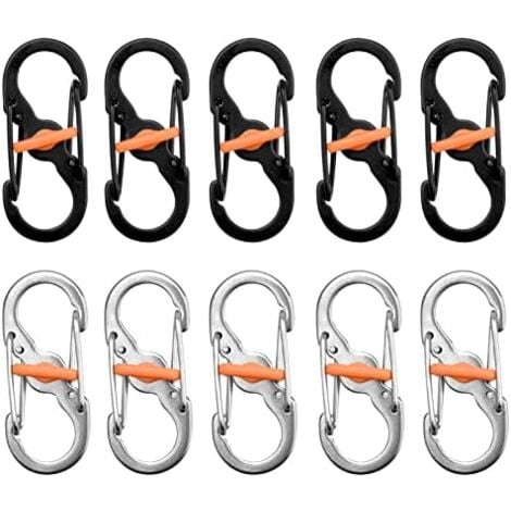 CSPARKV 10Pcs Stainless Steel Screw Eye Carabiner Small Carabiner Mini ...