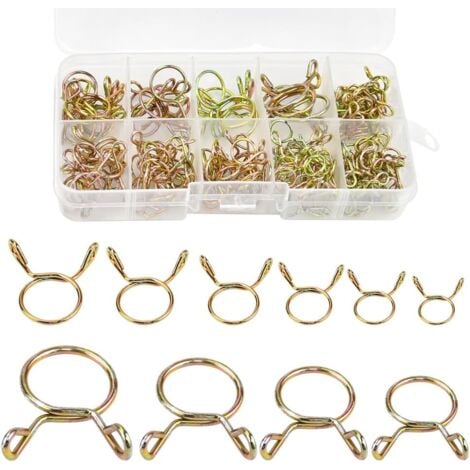 CSPARKV 126Pcs Spring Clip Hose Clamps, 5-14mm Spring Hose Clamps Fuel ...
