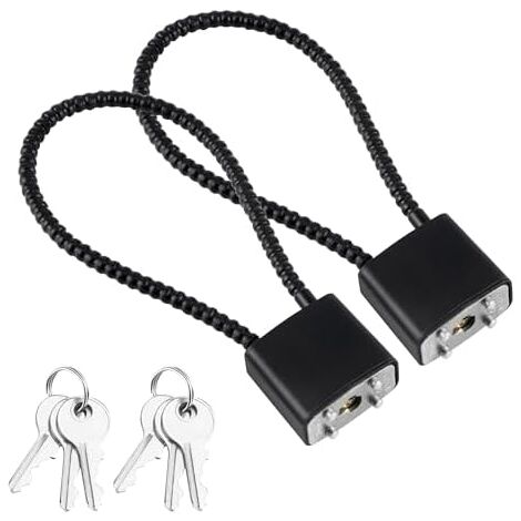 CSPARKV 2 Pack Steel Rope Padlock, Cable Lock with Keys, Anti-Theft ...