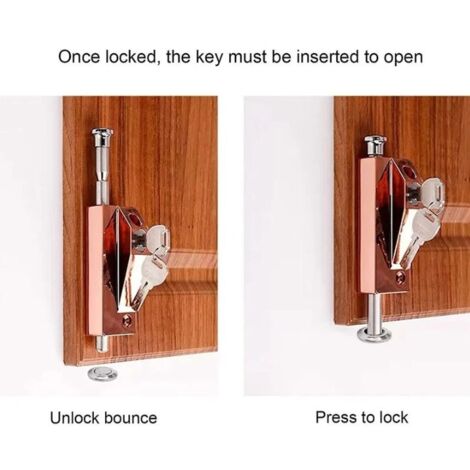 (Silver)2pcs Aluminum Alloy Door Lock Floor Lock Anti-Theft Security ...