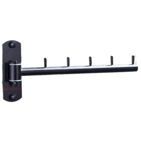 Black Stainless Steel Clothes Hanger with Swivel Arm Support Bars Wall ...