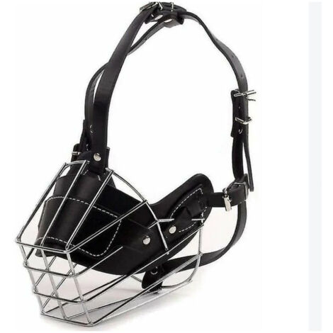 SUPER METAL MUZZLE Leather Muzzle for Medium Dogs