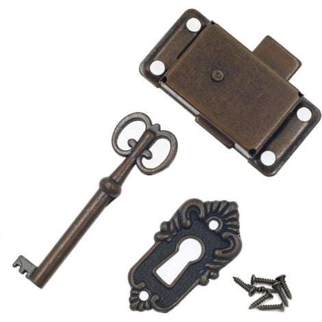 Antique Cabinet Door Lock, Antique Lock Set - Decorative Lock with Keys ...