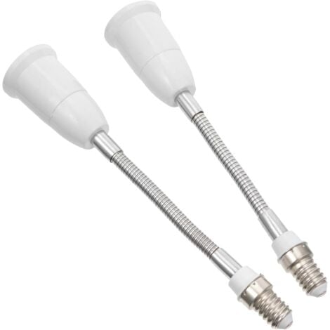 2Pcs E14 to E27 Extension Socket Light Bulb Holder Adapter Bendable Screw Base Adjustable Home Lamp Holder 19 5cm