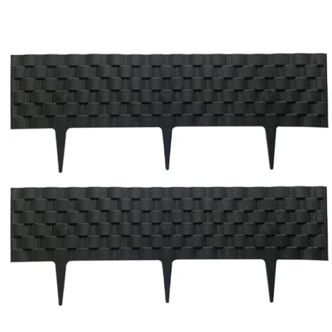 60cm Garden Edging Garden Edge Palisade Lawn Flowerbed Rattan Look ...