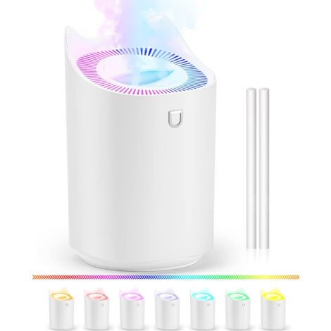 3L Humidifier, Top-Fill Humidifier for Bedroom with 7 Colors LED and 2 ...