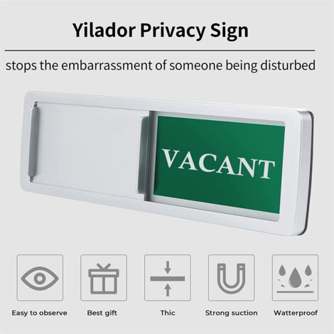 (silver)Vacant Sign Busy Sliding Door Sign Do Not Disturb Restroom Sign ...