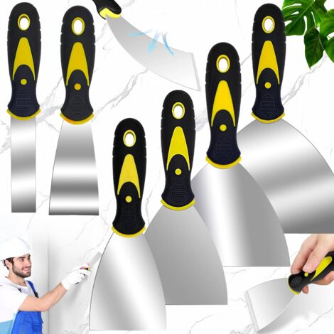 CSPARKV 6 Pieces Putty Scrapers, Stainless Steel Putty Knives, Putty ...