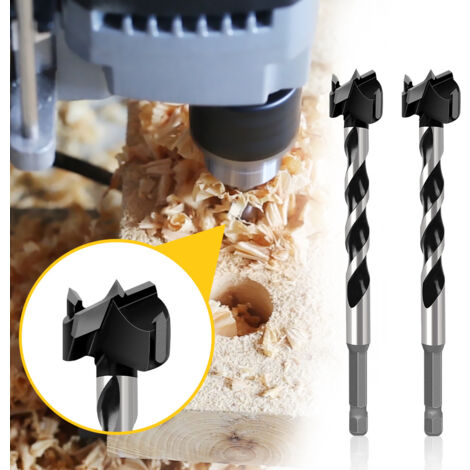 CSPARKV 2Pcs 20mm Diameter 129mm 5 Long Tungsten Carbide Twist Wood Drill Bits Hole Saw Auger Opener Cutter for Wood Drilling