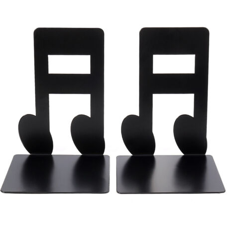 CSPARKV Pair of Creative Music Themed Bookends Solid Metal Bookends for ...