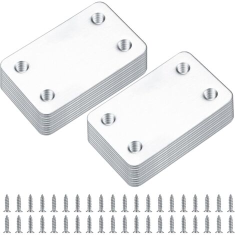 20 Pieces Perforated Flat Assembly Plates, Straight Flat Plates Fixing ...