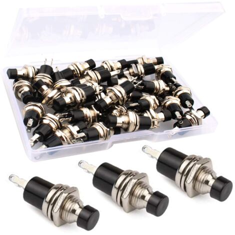 black 30pcs 7mm Mini Momentary Push Button Switch, Mini Round On Off ...