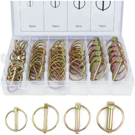 50Pcs Lynch Pin with Ring for Farm Tractor Trailer, 4 Sizes Locking ...