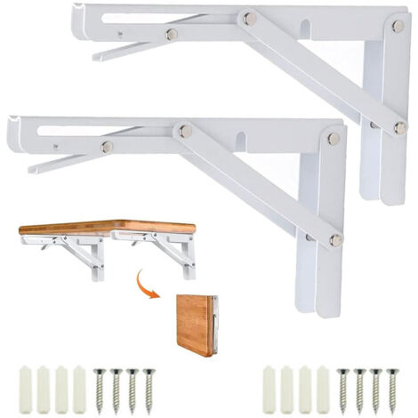 Folding Bracket 200mm, 2 Pieces Black Folding Console Bracket, Folding ...