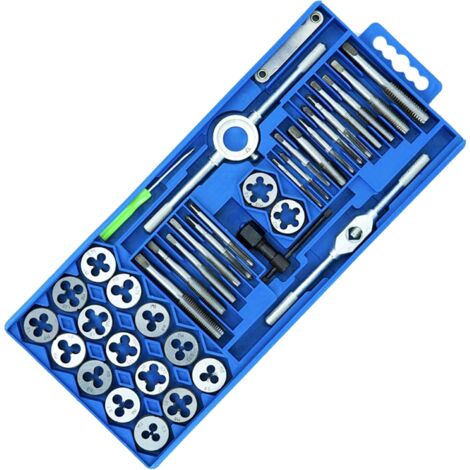 40pcs Tap and Die Set Alloy Steel Metric Tool Kit Professional Threading Die Taps with Storage ...