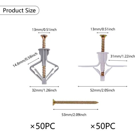 100 Pieces Hollow Brick Anchor Hollow Cinder Block Anchor Airplane ...