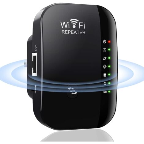 （11.5cmx10.5cmx5cm,black）Powerful WiFi Repeater WiFi Amplifier 300Mbps ...