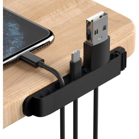 CSPARKV 3 Pack Cord Organizer Charger Cable Management for Organizing Home Office Desk Phone Car Wire Self Adhesive Cord Holders Black