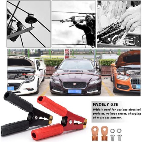 CSPARKV 1000A Alligator Clips Car Battery Clamp 16cm, Pure Copper ...