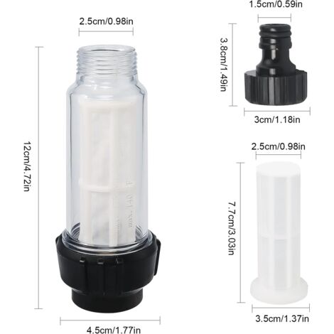 CSPARKV 8 Pcs Water Filter with Filter Insert, Pressure Washer Filter ...