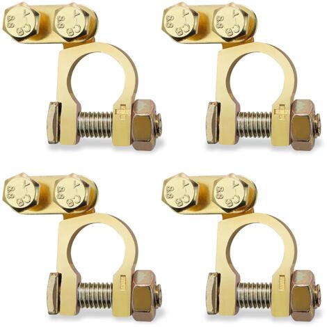 CSPARKV 2 Pairs Battery Terminals, +/- 12V/24V Copper Battery Terminal ...