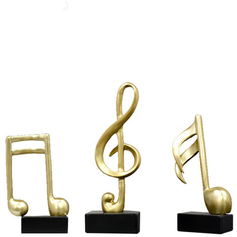 CSPARKV Set of 3 Music Note Statue, Treble Clef Decoration, Music Note ...