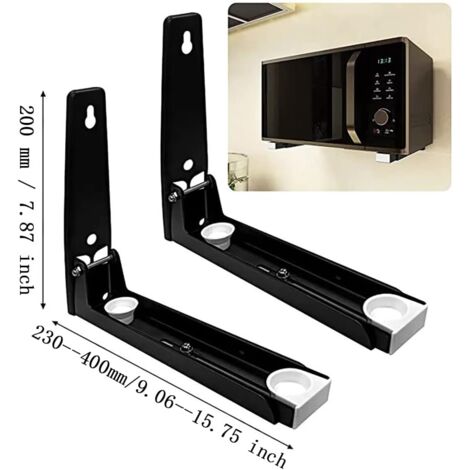 CSPARKV 2 Pieces Microwave Brackets, Universal Microwave Wall Mount ...