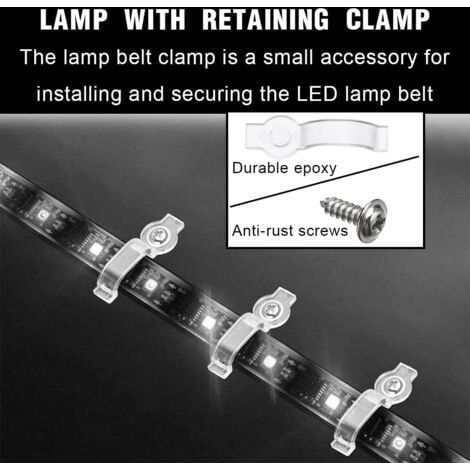 CSPARKV 50pcs Transparent LED Strip Mounting Clip LED Strip Mounting ...